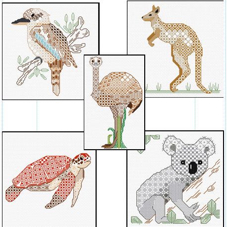Blackwork embroidery Australian Animal Collection | DoodleCraft Design ...