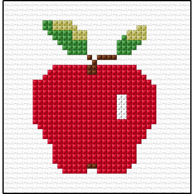Cross stitch Apple Starter Kit | DoodleCraft Design | DoodleCraft Design