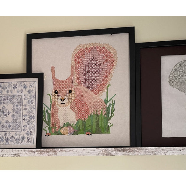 Blackwork embroidery - Red Squirrel | DoodleCraft Design | DoodleCraft ...