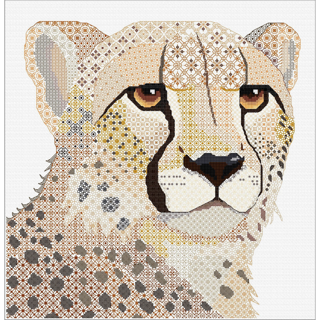 Blackwork embroidery - Cheetah| DoodleCraft Design | DoodleCraft Design