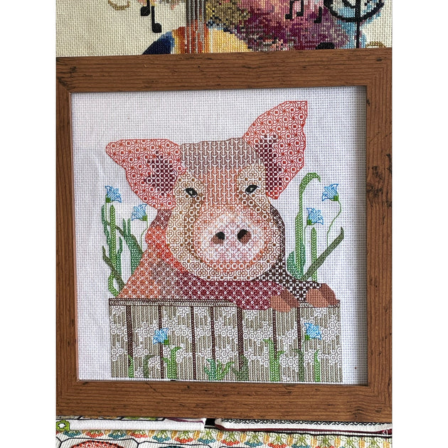 Blackwork embroidery - Tamworth Pig | DoodleCraft Design | DoodleCraft ...