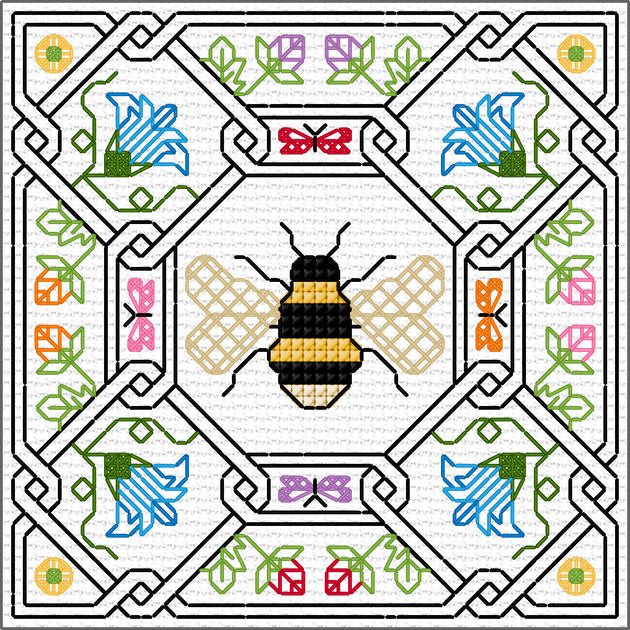 Blackwork embroidery Botanic Insects | DoodleCraft Design | DoodleCraft ...