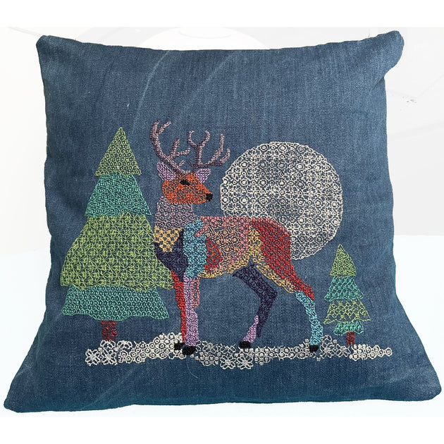 'Stitch-on-Clothing' Blackwork embroidery - Stag | DoodleCraft Design ...