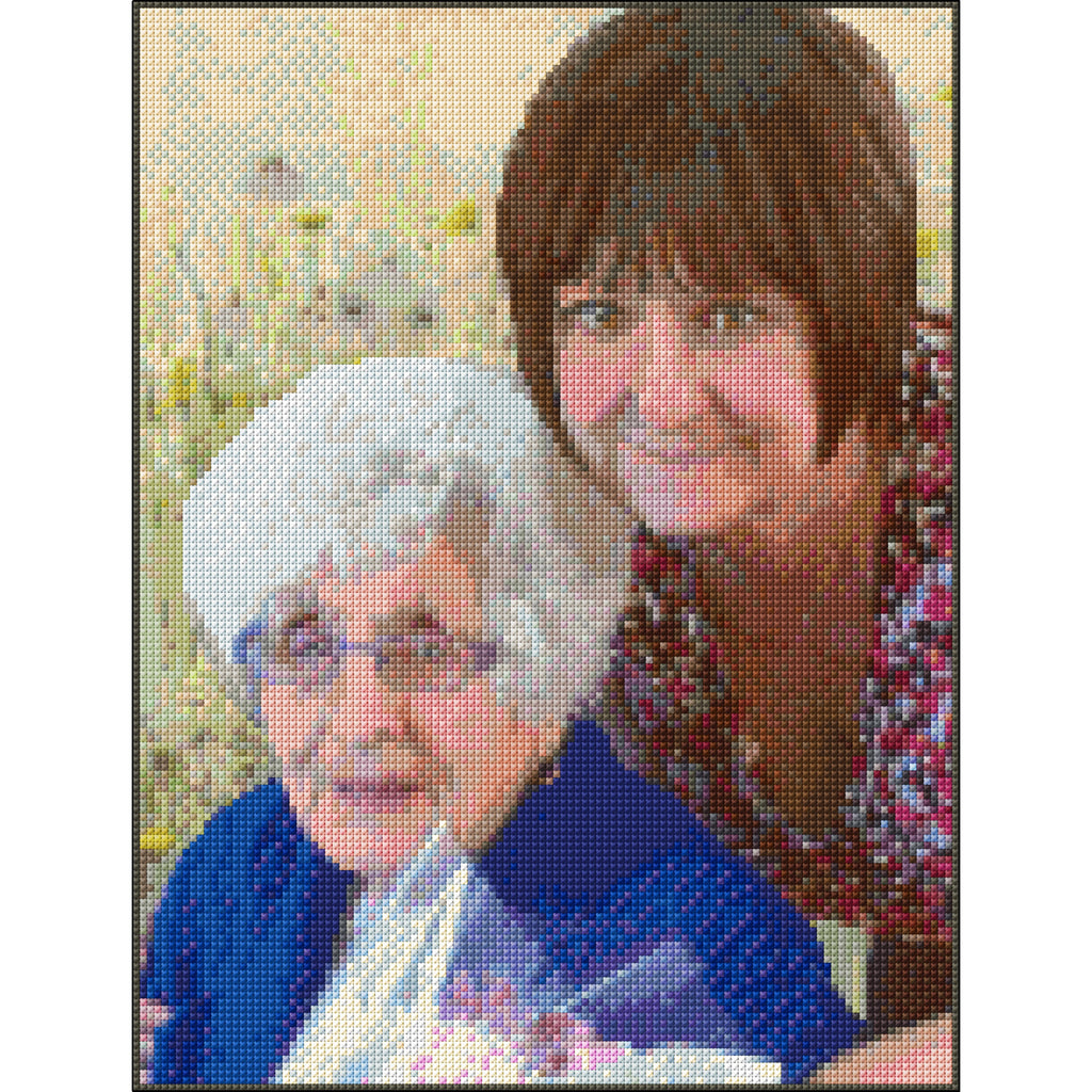 Examples of a cross stitch design - A Mother & Daughter | DoodleCraft ...