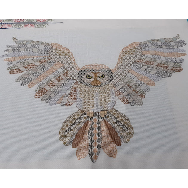 Blackwork embroidery - Brown Owl | DoodleCraft Design | DoodleCraft Design