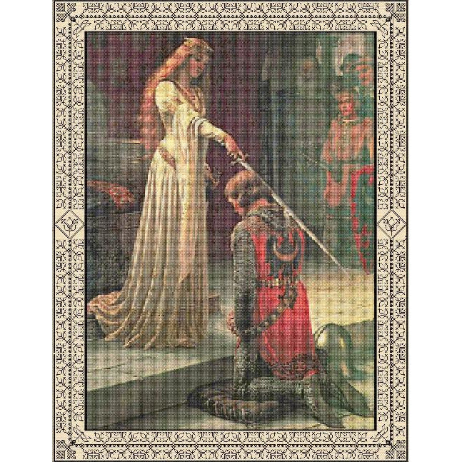 Cross stitch of 'The Accolade' by Edmund Blair Leighton | DoodleCraft ...